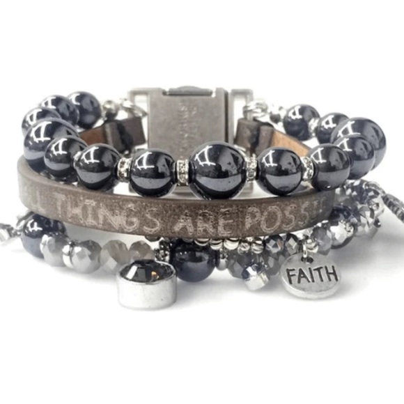 Good Works | Jewelry | Gw Silver Faith Quote Inspiration Leather Cord ...